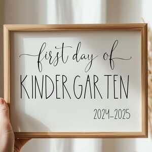First Day of Kindergarten Sign PRINTABLE Back to School Sign Photo Prop ...
