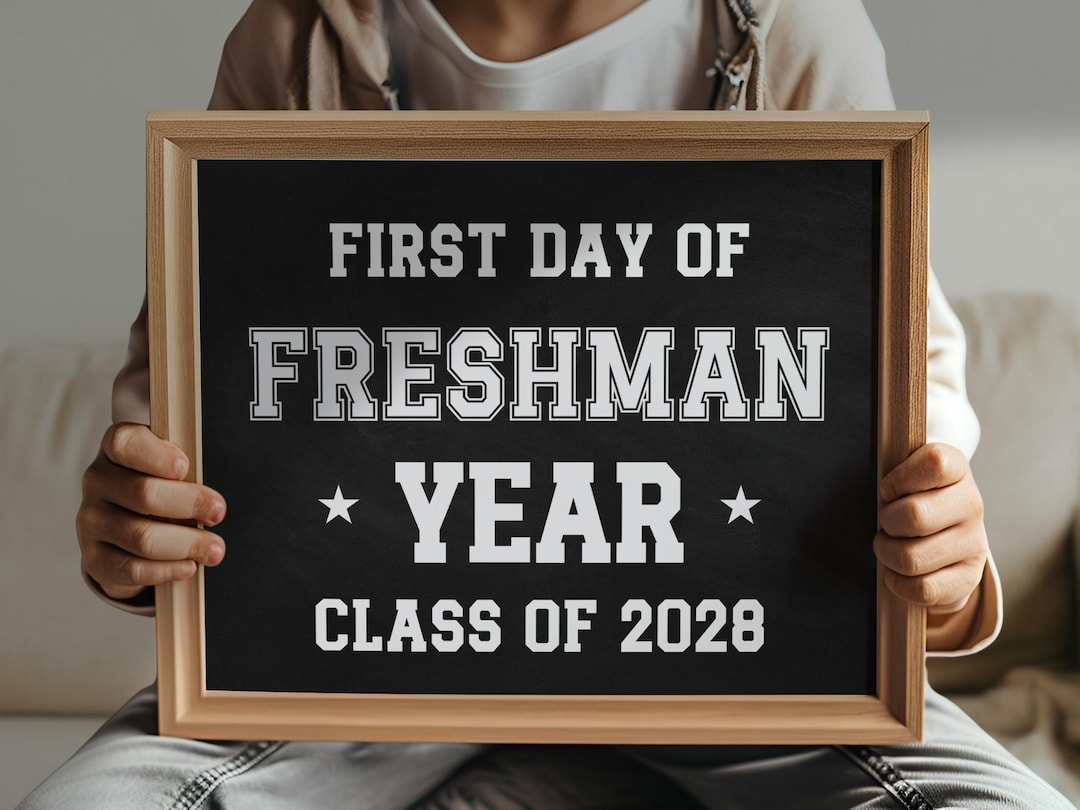First Day of Freshman Year Sign Boy PRINTABLE Chalkboard Sports - Etsy
