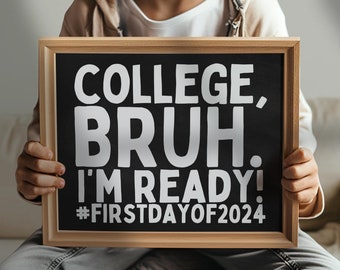 First Day of Middle School Sign Bruh 6th Grade PRINTABLE Chalkboard ...