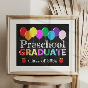 Preschool Graduation Sign Printable 2024 Graduate Chalkboard - Etsy