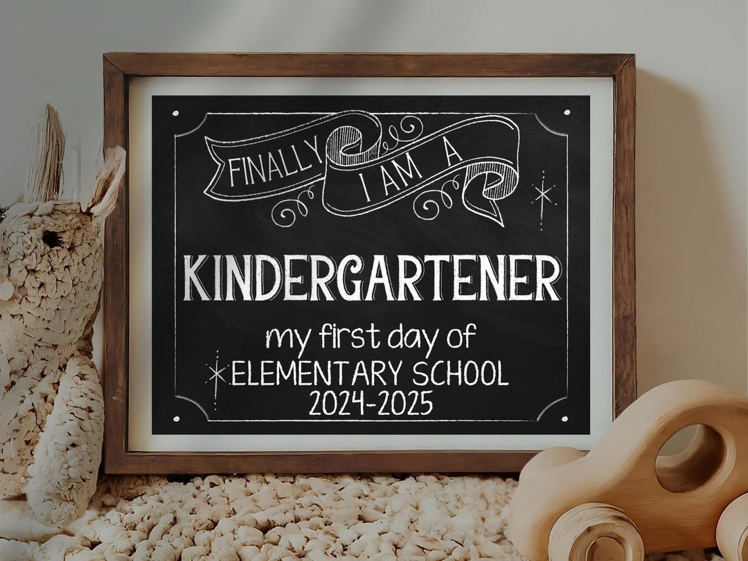 First Day of Kindergarten Sign Elementary School Back to School Sign ...