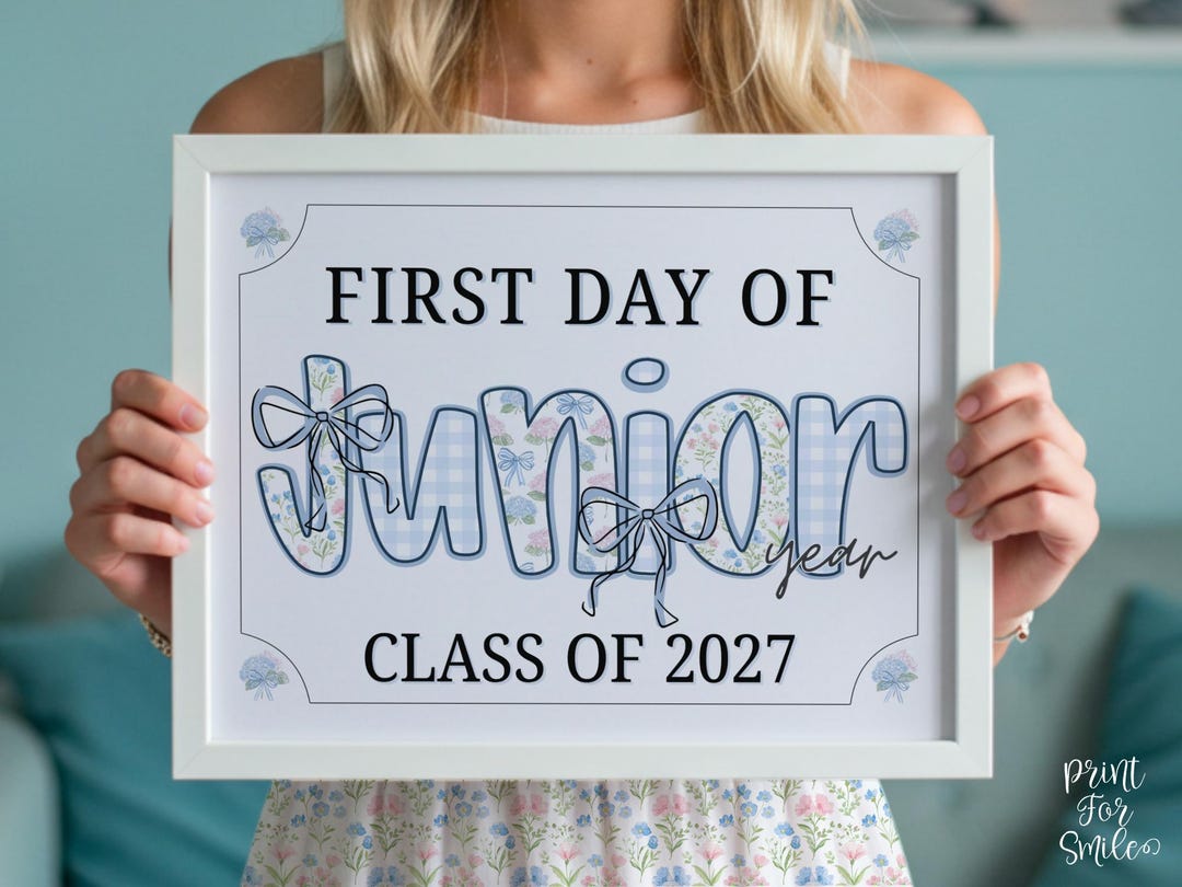 First Day of Junior Year Sign Modern Grandmillennial 11th Grade ...