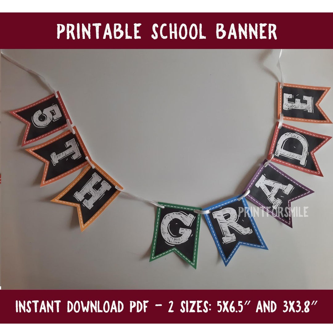 First Day of 5th Grade Banner PRINTABLE - Etsy