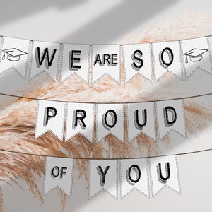 We Are so Proud of You Banner Printable Graduation Party Decorations - Etsy