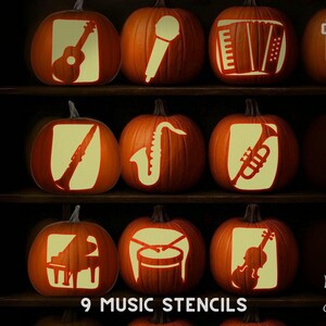 Pumpkin Carving Piano Stencil - Etsy