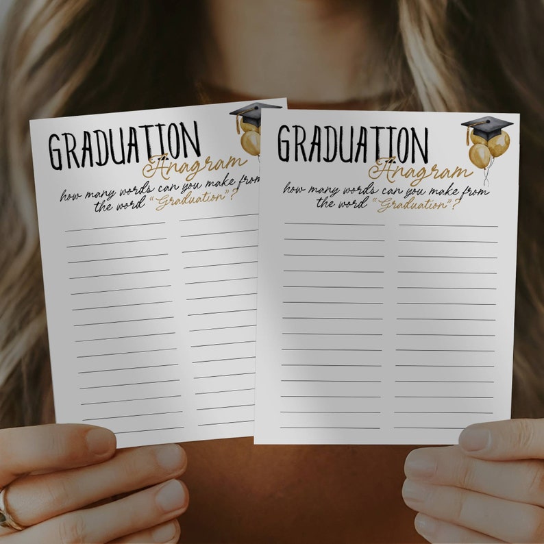 Graduation Anagram Game Printable College Graduation Party - Etsy