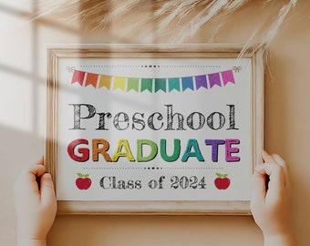 Pre K Graduation Sign, Pre-k Graduate 2024, Preschool Graduate ...