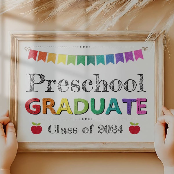Preschool Graduation Sign 2024 Graduate Printable - Etsy