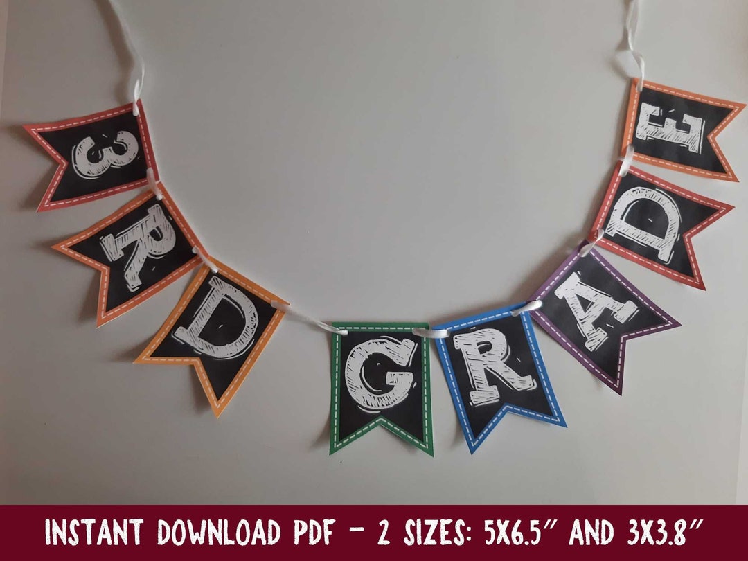 First Day of 3rd Grade Banner PRINTABLE - Etsy