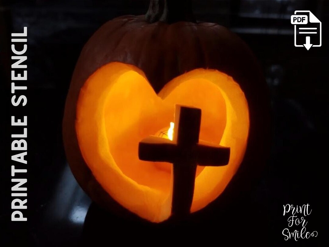 Christian Pumpkin Carving Template Stencil Pattern Halloween PRINTABLE ...