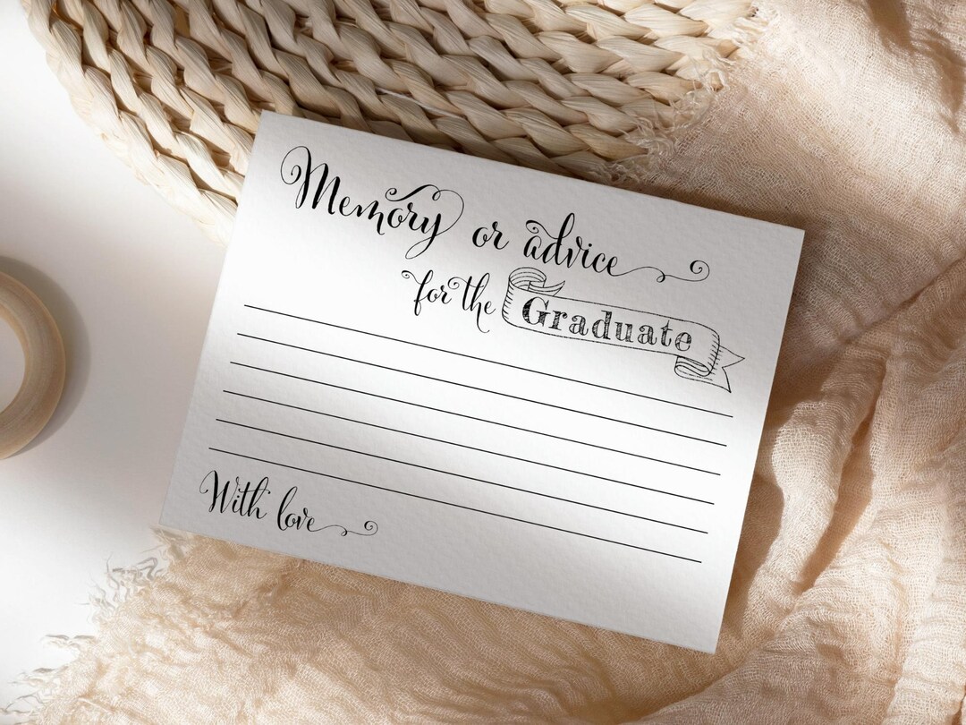 Graduation Memory Cards Advice PRINTABLE Party Decorations - Etsy