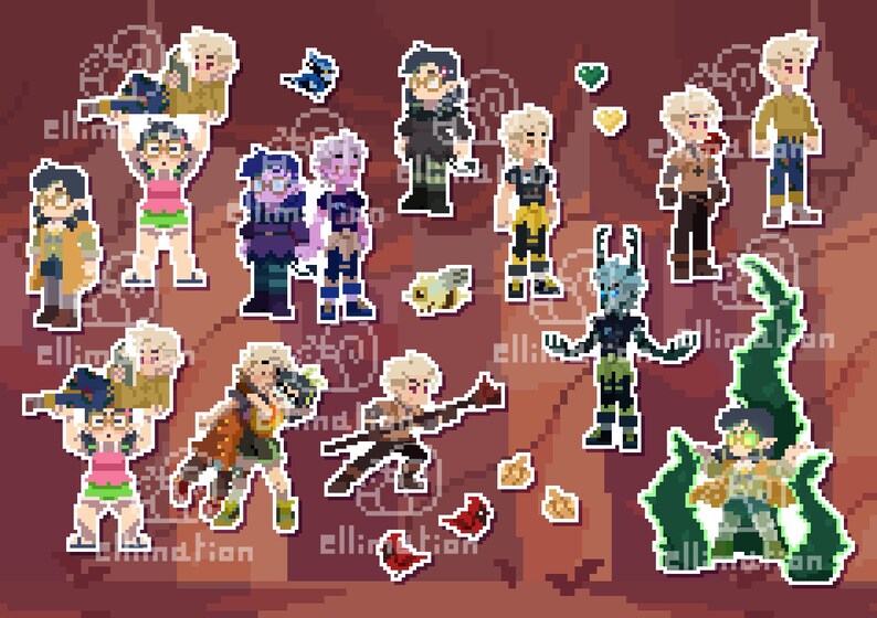 Sticker Sheet the Owl House Pixel Huntlow - Etsy