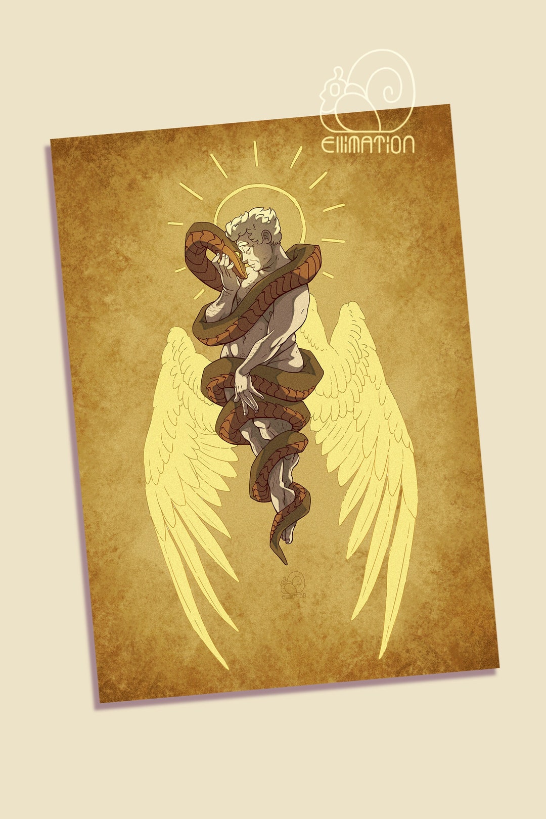 Good Omens Angels Embrace Art Print - Etsy