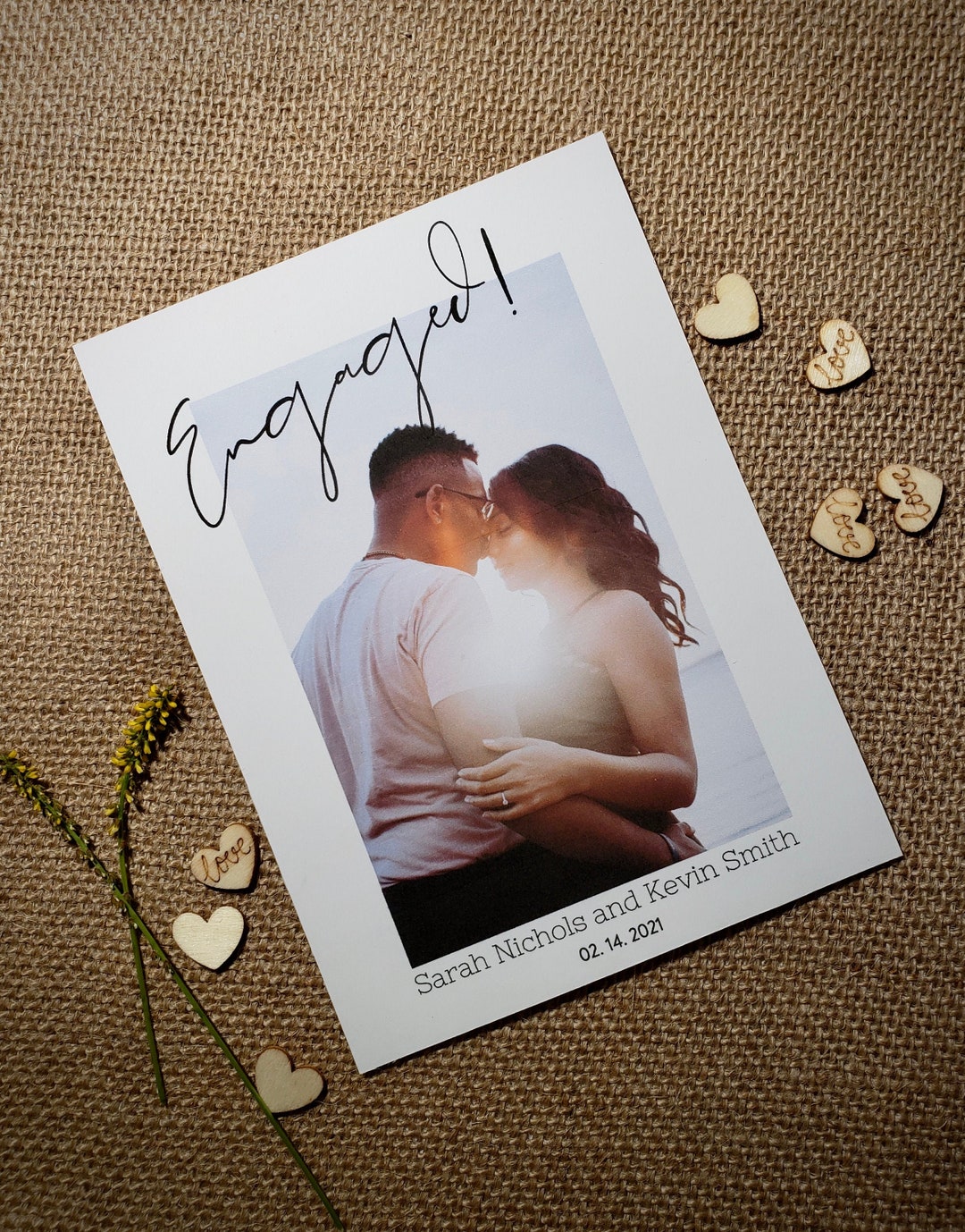 Personalized Engagement Card Announcement W/ Photo - Printable Proposal ...