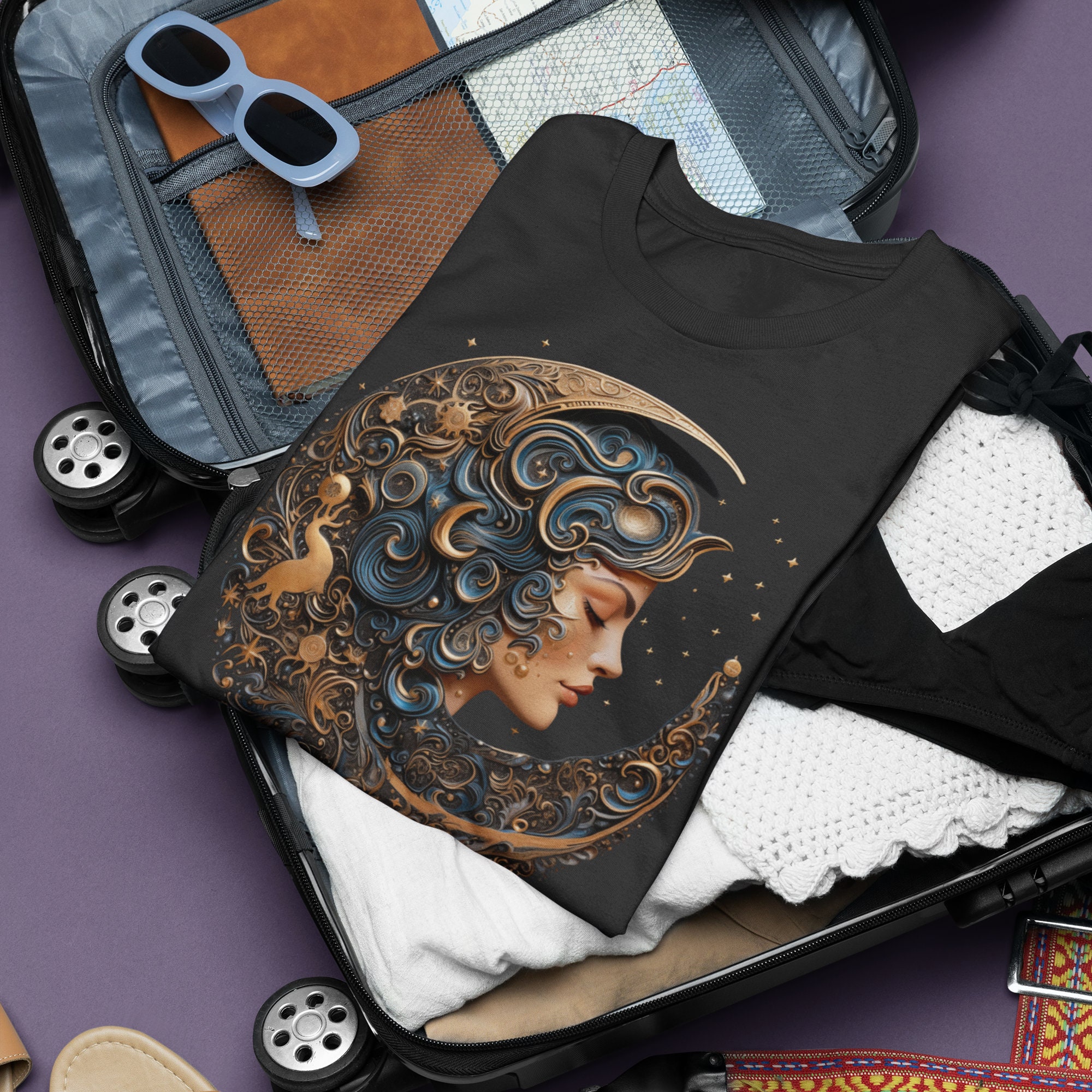 Goddess of the Night Sky Shirt, Moon Goddess Tshirt, Celestial T-shirt ...