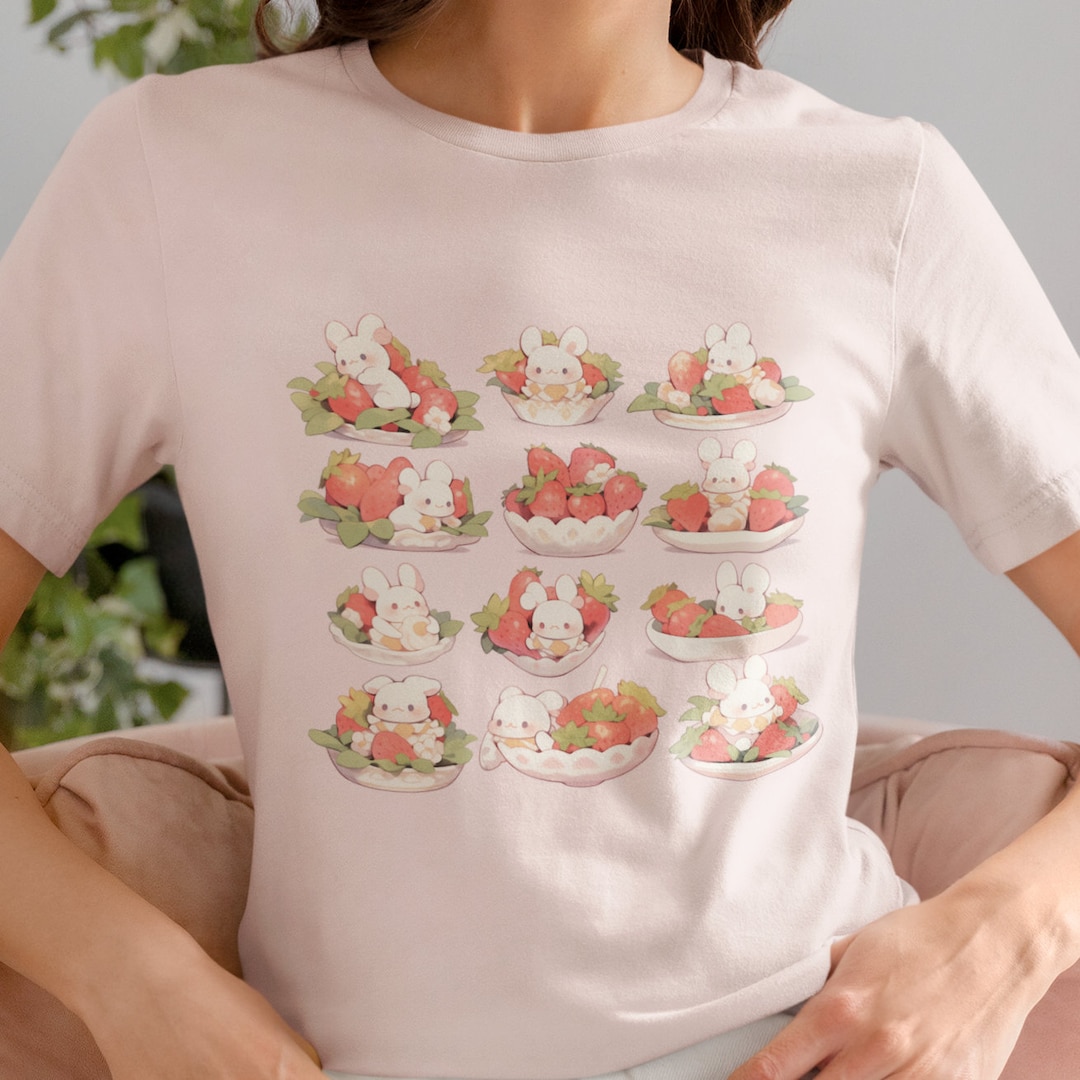 Cute Strawberry Shirt, Strawberries and Cream T-shirt, Strawberry ...