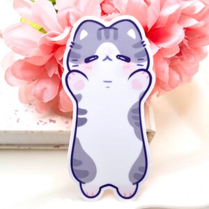Long Cats Waterproof Vinyl Sticker | Cat Sticker Cute Animal Sticker ...