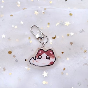 Meme Cats Glitter Mini Keychains | Cute Chibi Art Pet Kitty Calico ...