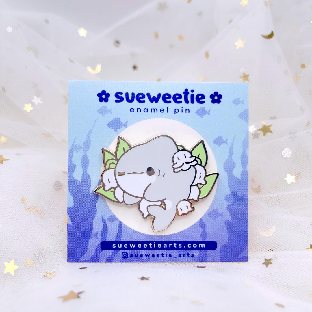 Lily of the Valley Flowers Floral Shark Enamel Pin | Cute Chibi Art Pet ...
