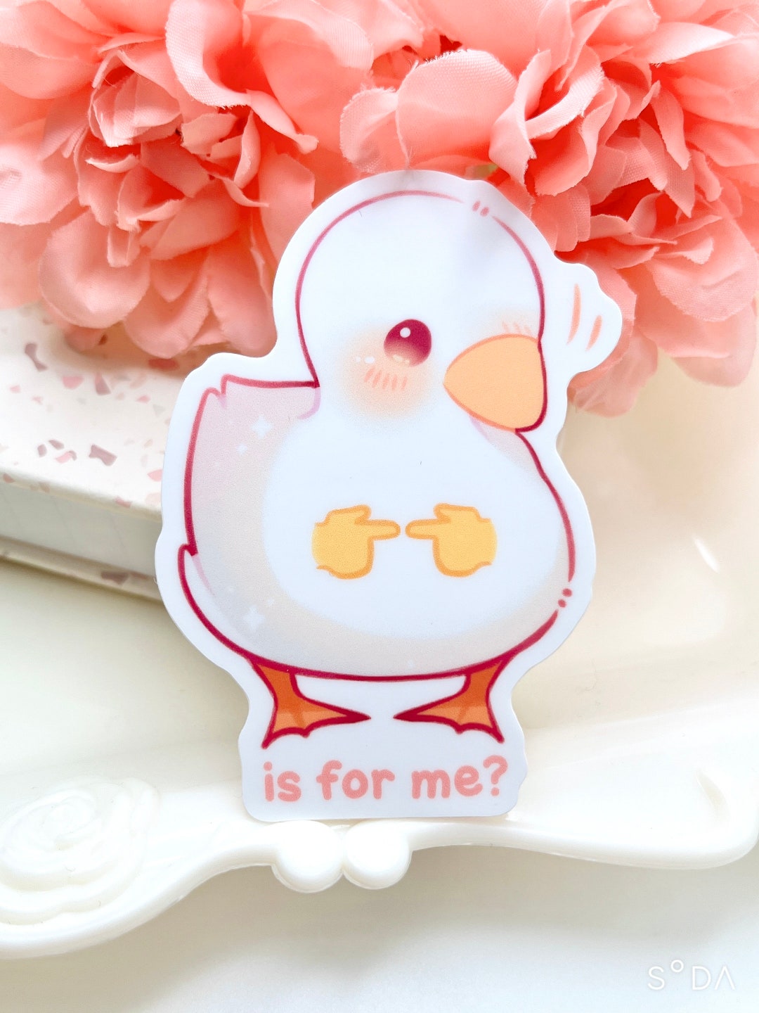 Cute Meme Duck Waterproof Vinyl Sticker | Farm Animal Pet Breed ...