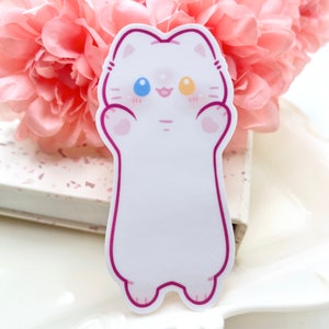 Long Cats Waterproof Vinyl Sticker | Cat Sticker Cute Animal Sticker ...