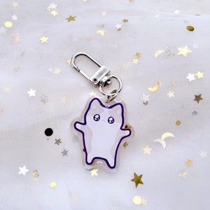 Meme Cats Glitter Mini Keychains | Cute Chibi Art Pet Kitty Calico ...