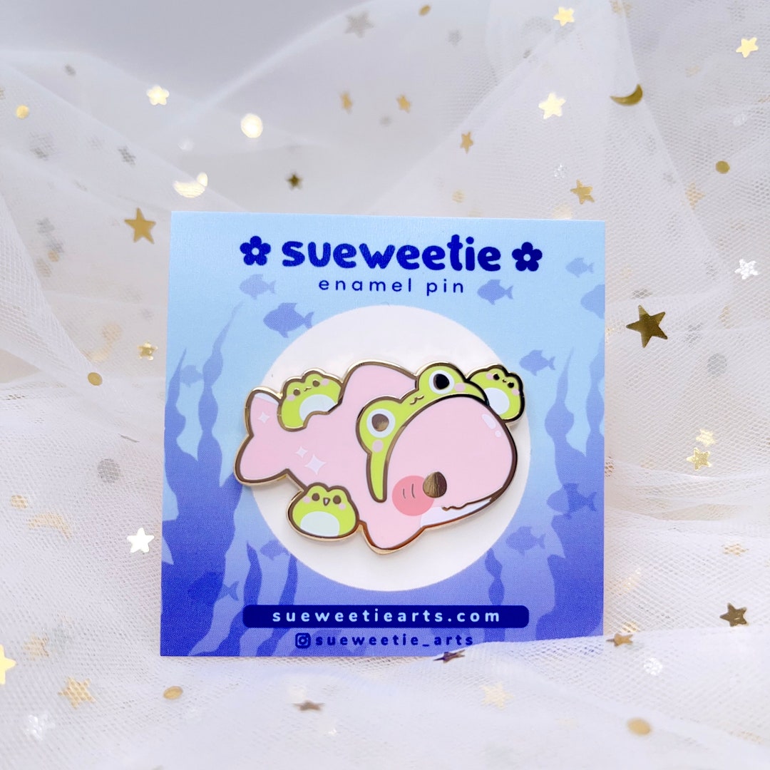 Frog Shark Enamel Pin | Cute Chibi Art Pet Kitty | Cartoon Kawaii ...