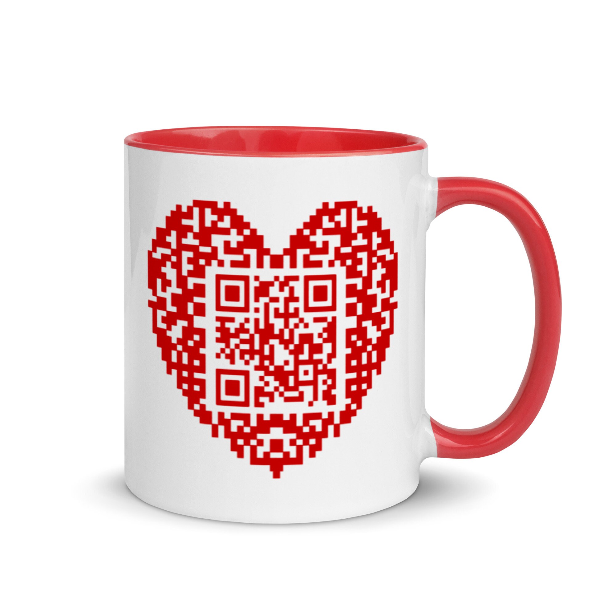 Personalized Coffee Mug With QR Code in Heart Shape - Personalized QR ...
