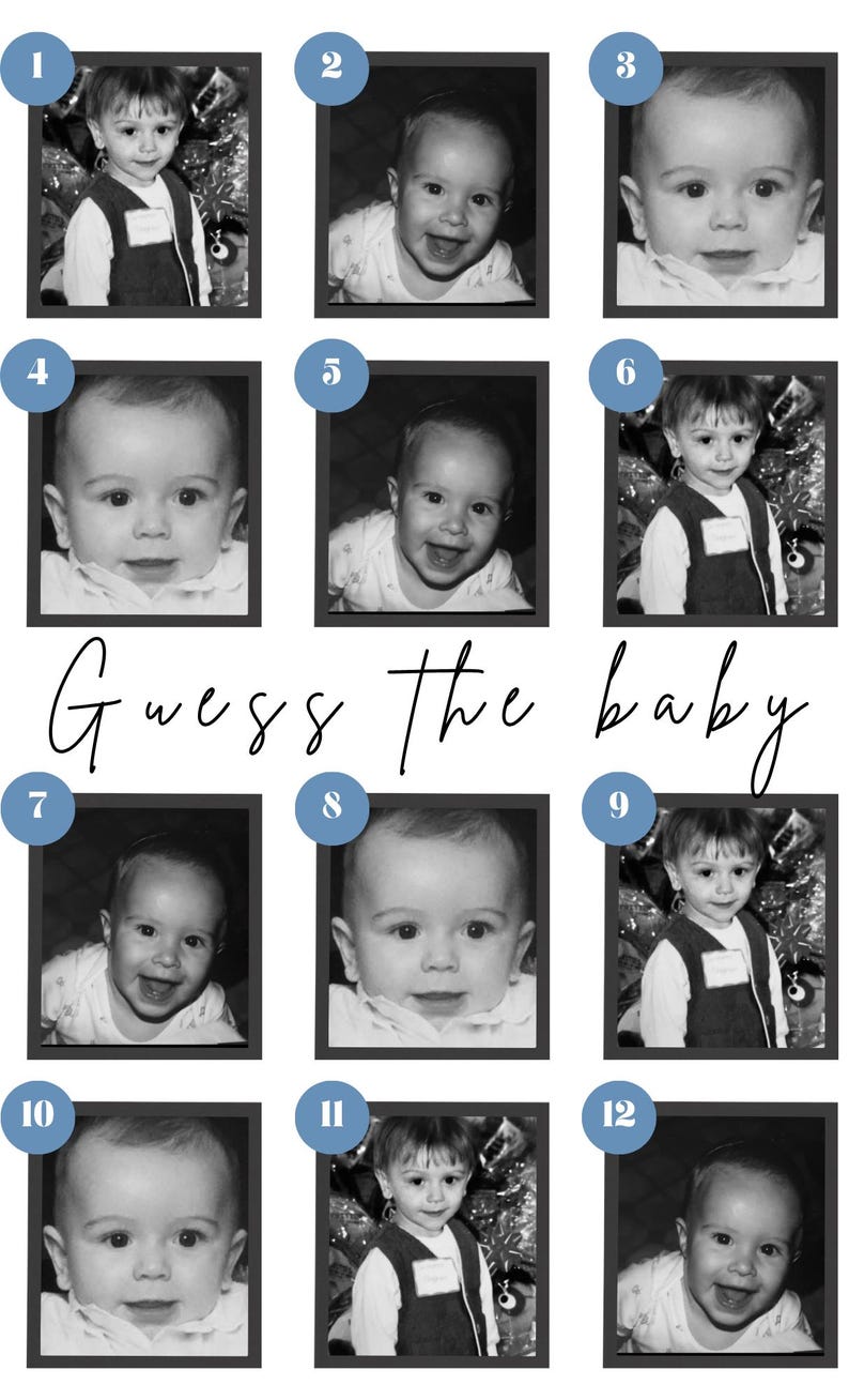 Baby Shower Game Activity Template for Guess the Baby - Etsy