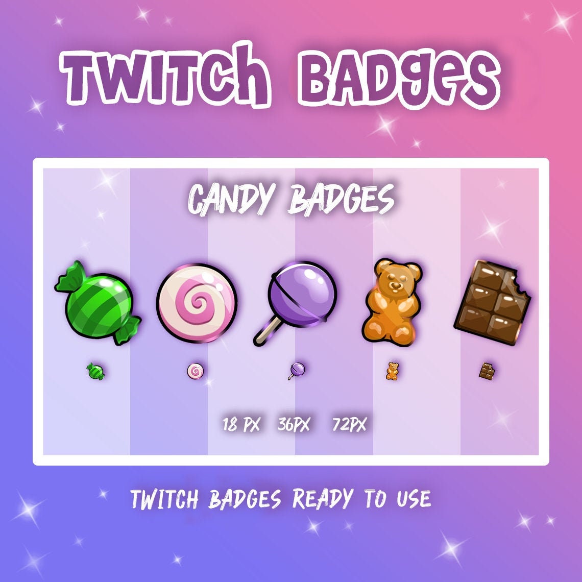 Candy Badges / Twitch Subscriber Badges - Etsy