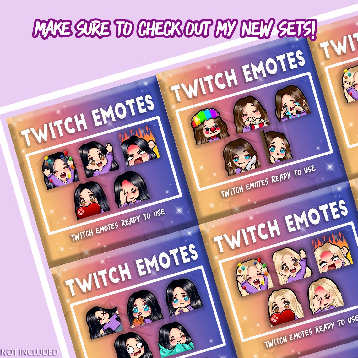 Cute Chibi Emotes / Blonde Girl / Twitch Emotes / Lost Shame - Etsy