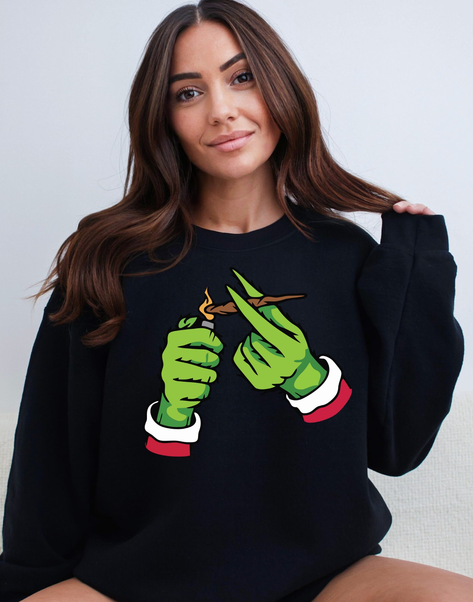 Grinch Pothead Christmas Sweater, Cannabis Christmas Sweatshirt ...