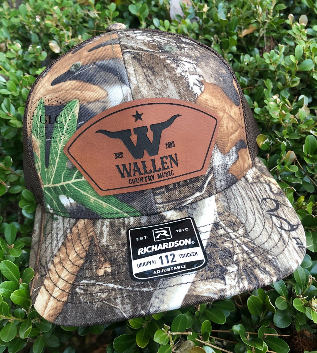 Morgan Wallen Richardson Leather Patch Hat, Camo Snapback Hat, Trucker ...