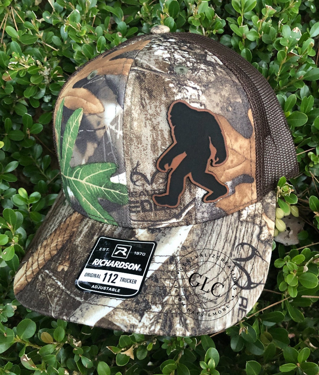 Bigfoot Sasquatch Hat / Camo Hat Leatherette Patch Hat / Funny Gift ...