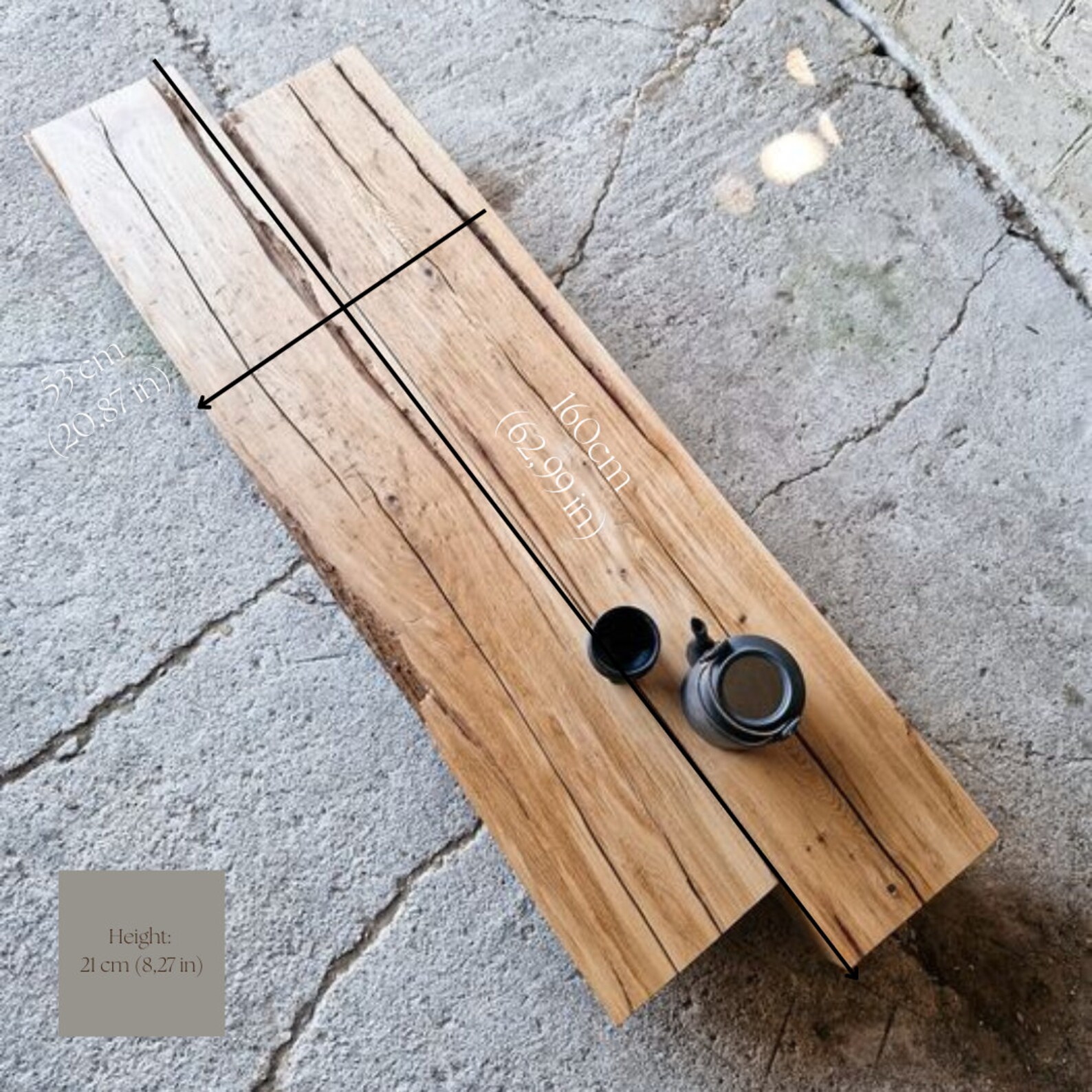Oak Beam Wabi Sabi Coffee Table Wood Block Japanese - Etsy
