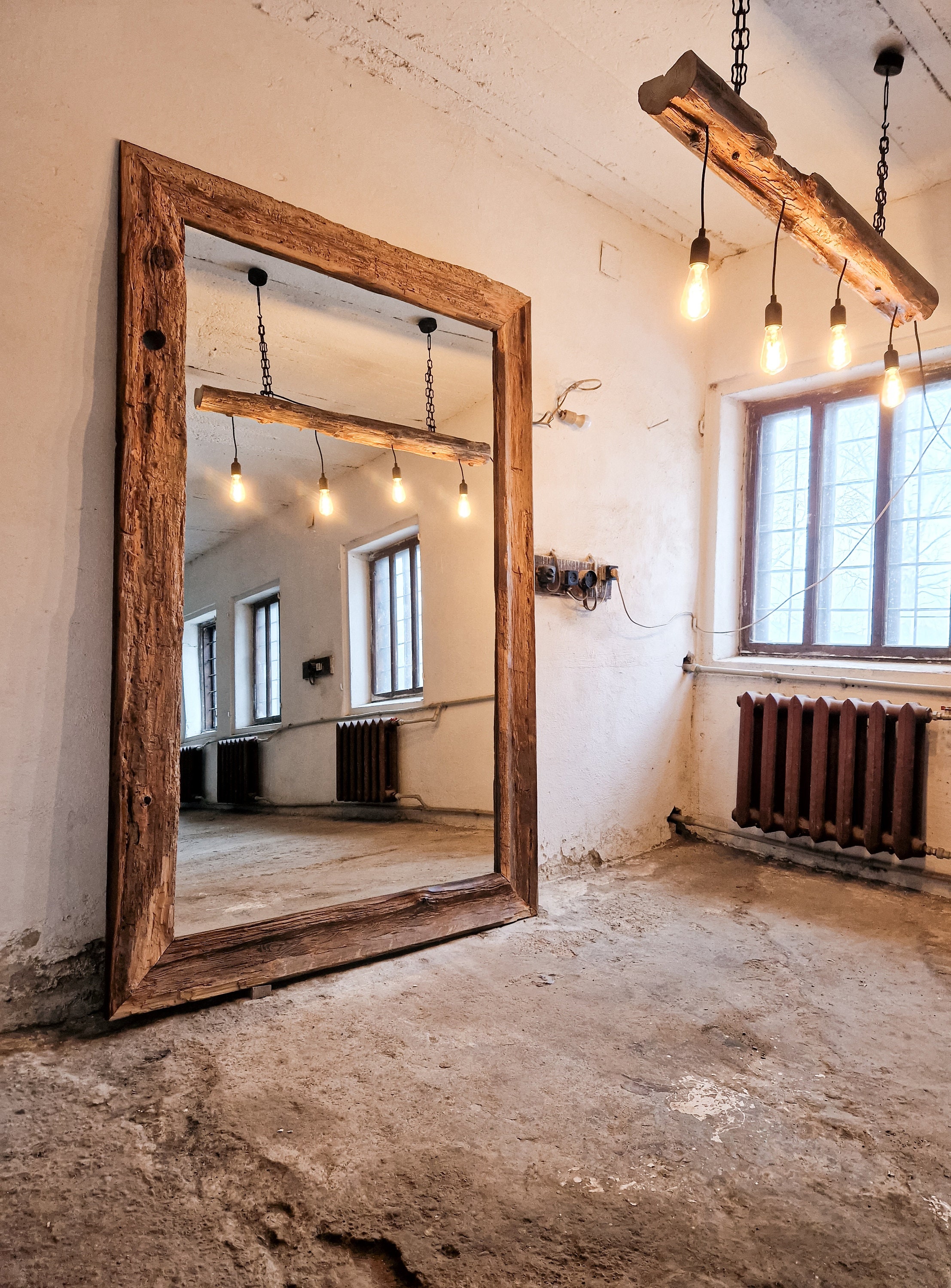 Rustic Full Lenght Mirror Wooden Large Floor Mirror - Etsy