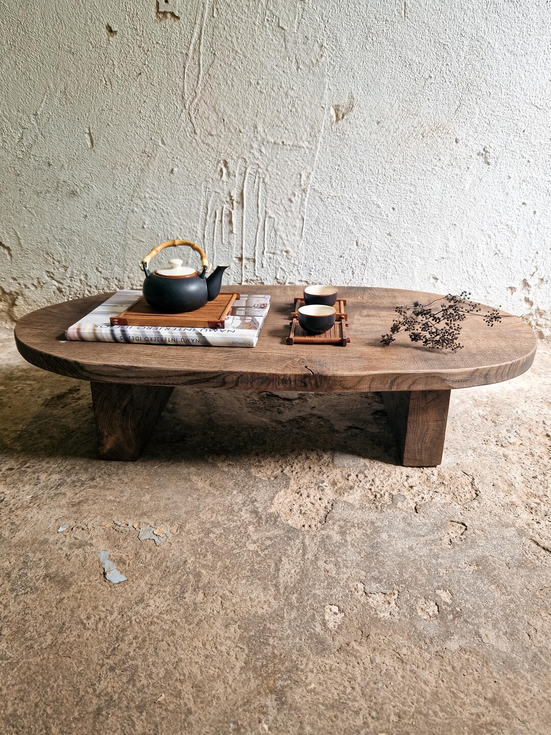 Meditation Table Wabi Sabi Decor Rustic Tea Table Cha Dao Tea Table Zen ...