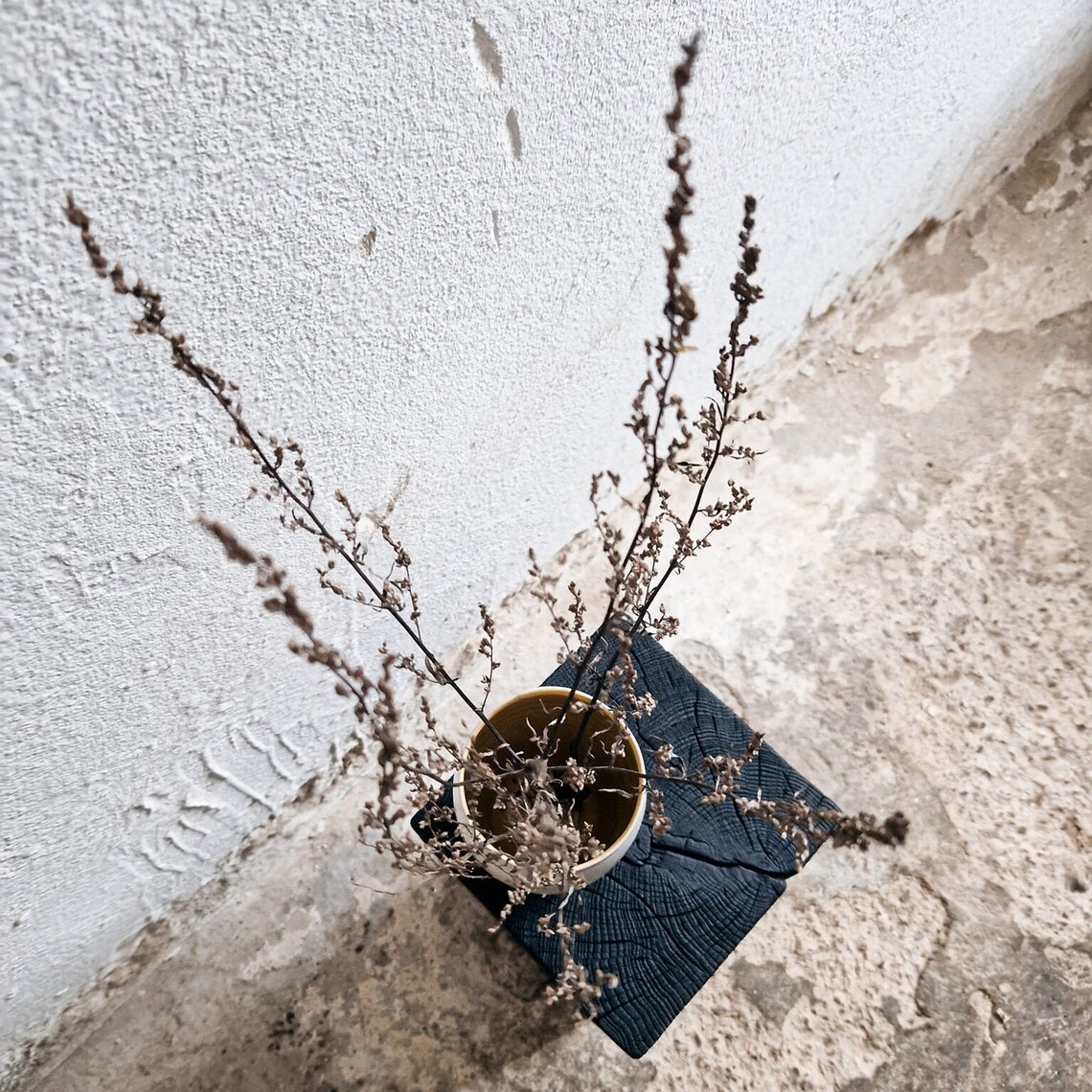 Wood Block Side Table Industrial Wood Cube Table Wabi Sabi Bedside ...