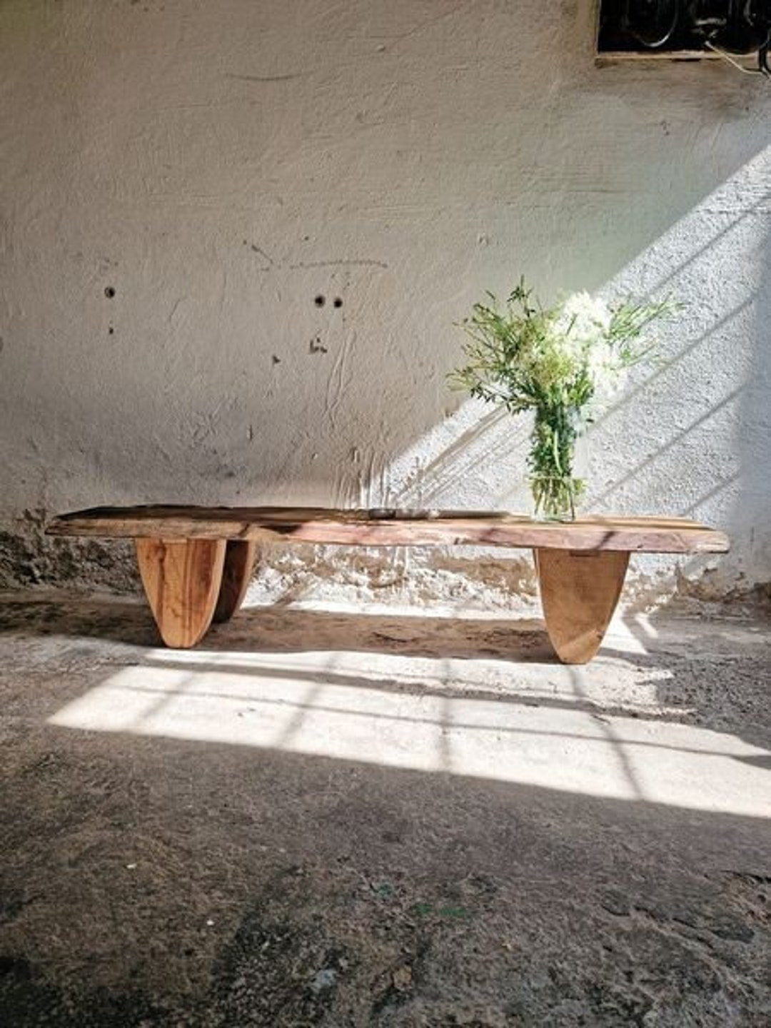Decorative Wabi Sabi Bench Japanese Solid Wood Furniture Low Wood Slab ...