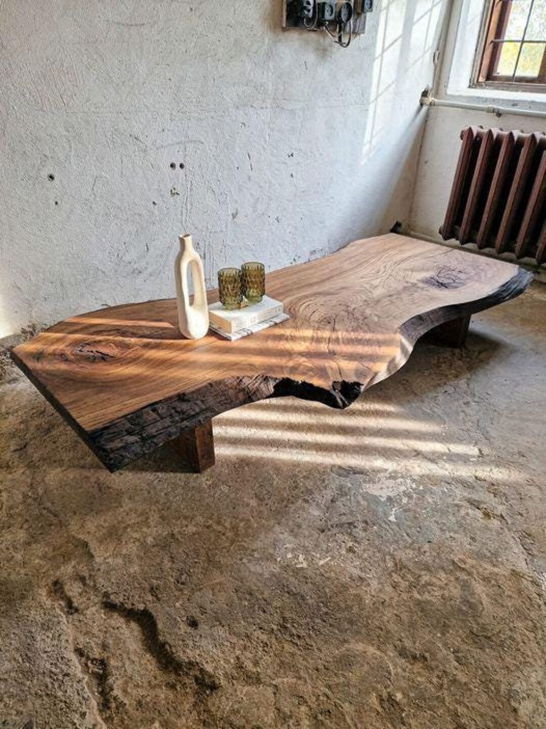 Reclaimed Wood Oak Coffee Table, Industrial Coffee Table, Wabi Sabi Table, Japanese Furniture ...