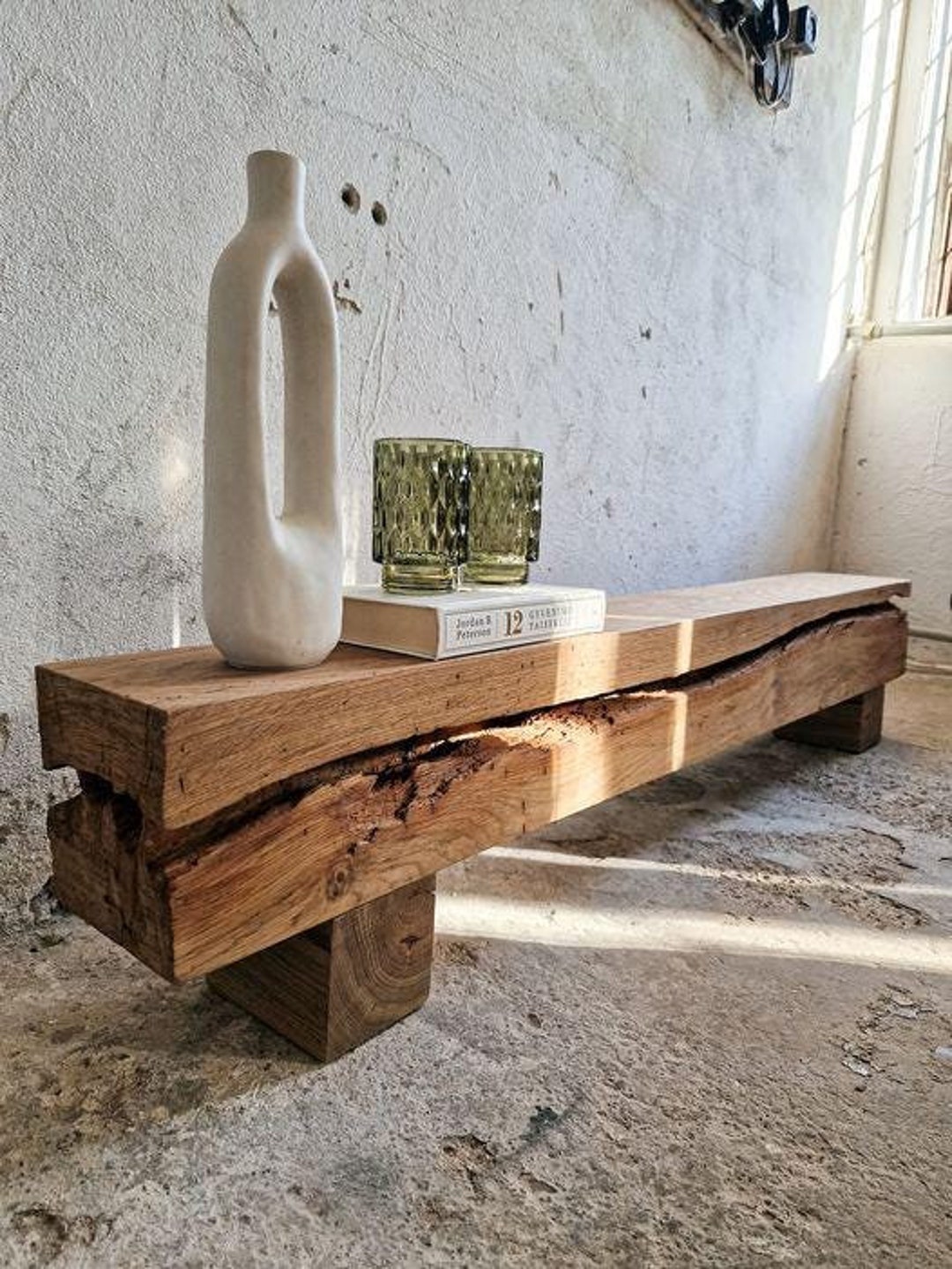 Solid Wood Blocks Distressed Furniture, Lounge Style Core Bench ...