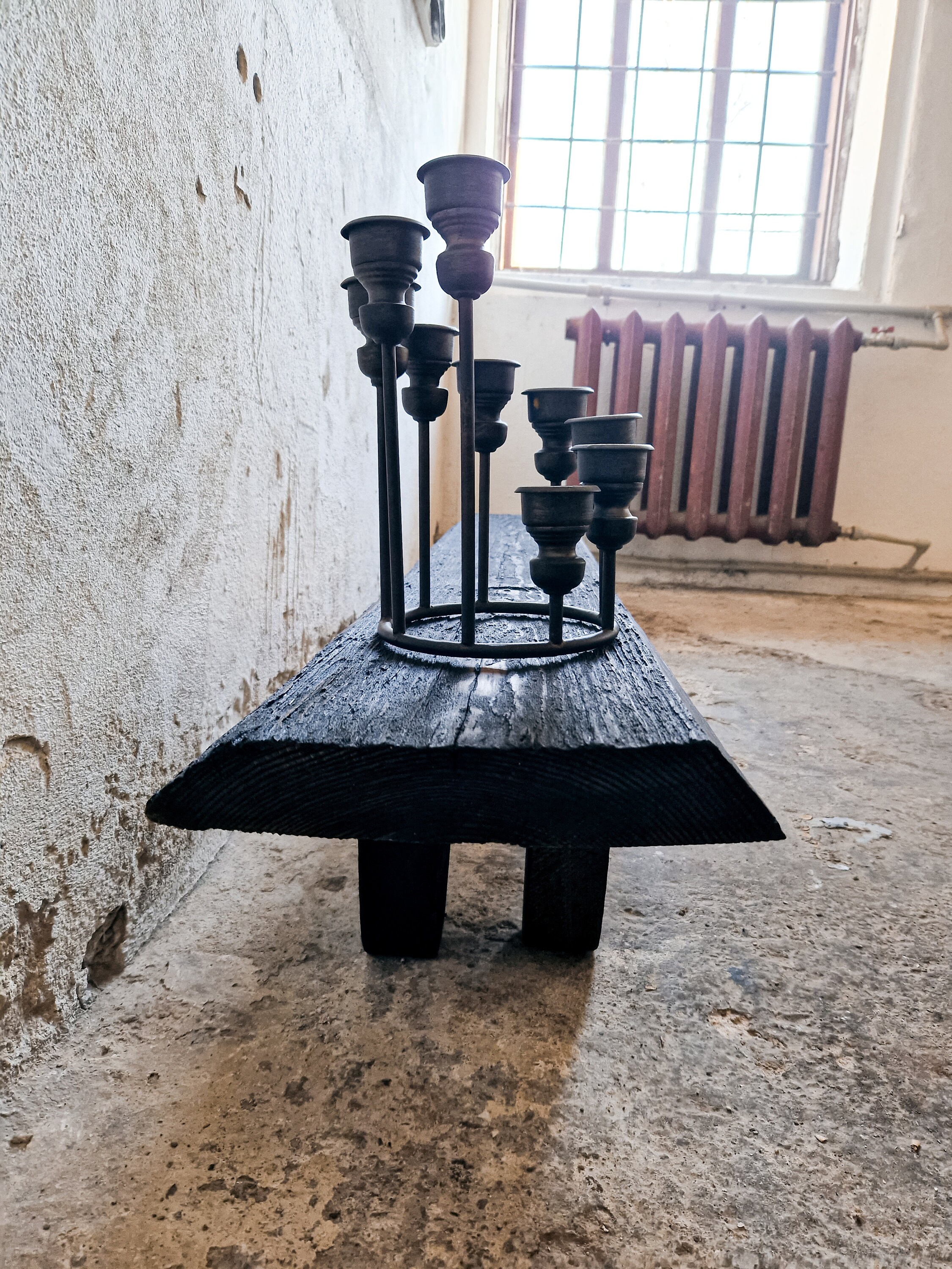 Decorative Wabi Sabi Bench Black Japanese Solid Wood Furniture Low Wood ...