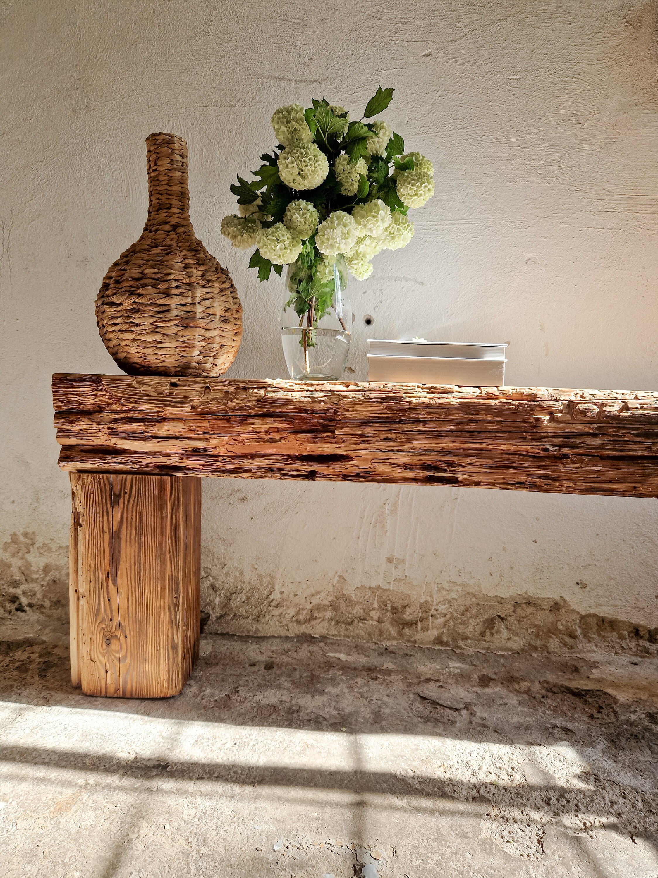 Old Beam Console Table, Wabi Sabi Furniture, Modern Rustic Console ...