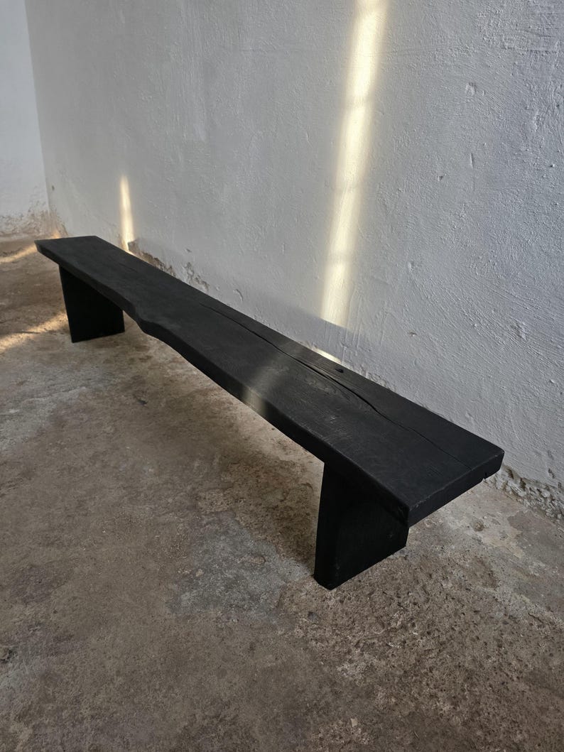 Console Table Wabi Sabi Black Bench Japanese Solid Wood Furniture Wood ...