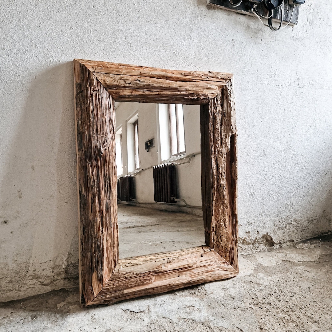 Rustic Mirror, Distressed Furniture, Wabi Sabi Reclaimed Wood Wall ...