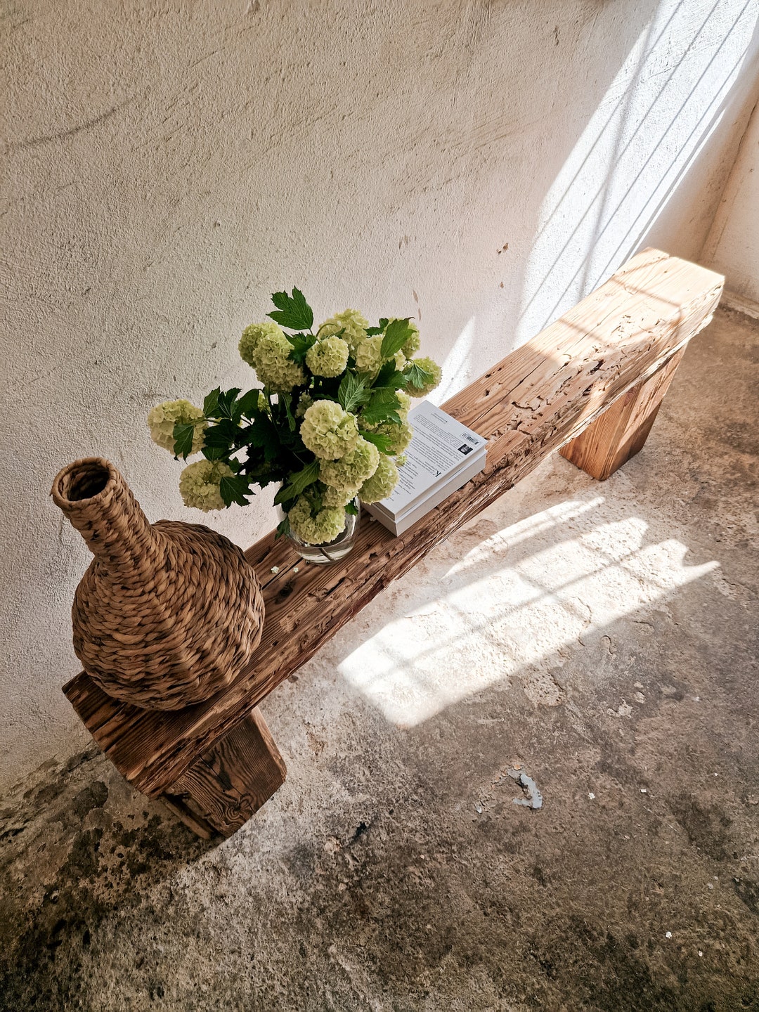 Old Beam Console Table, Wabi Sabi Furniture, Modern Rustic Console ...
