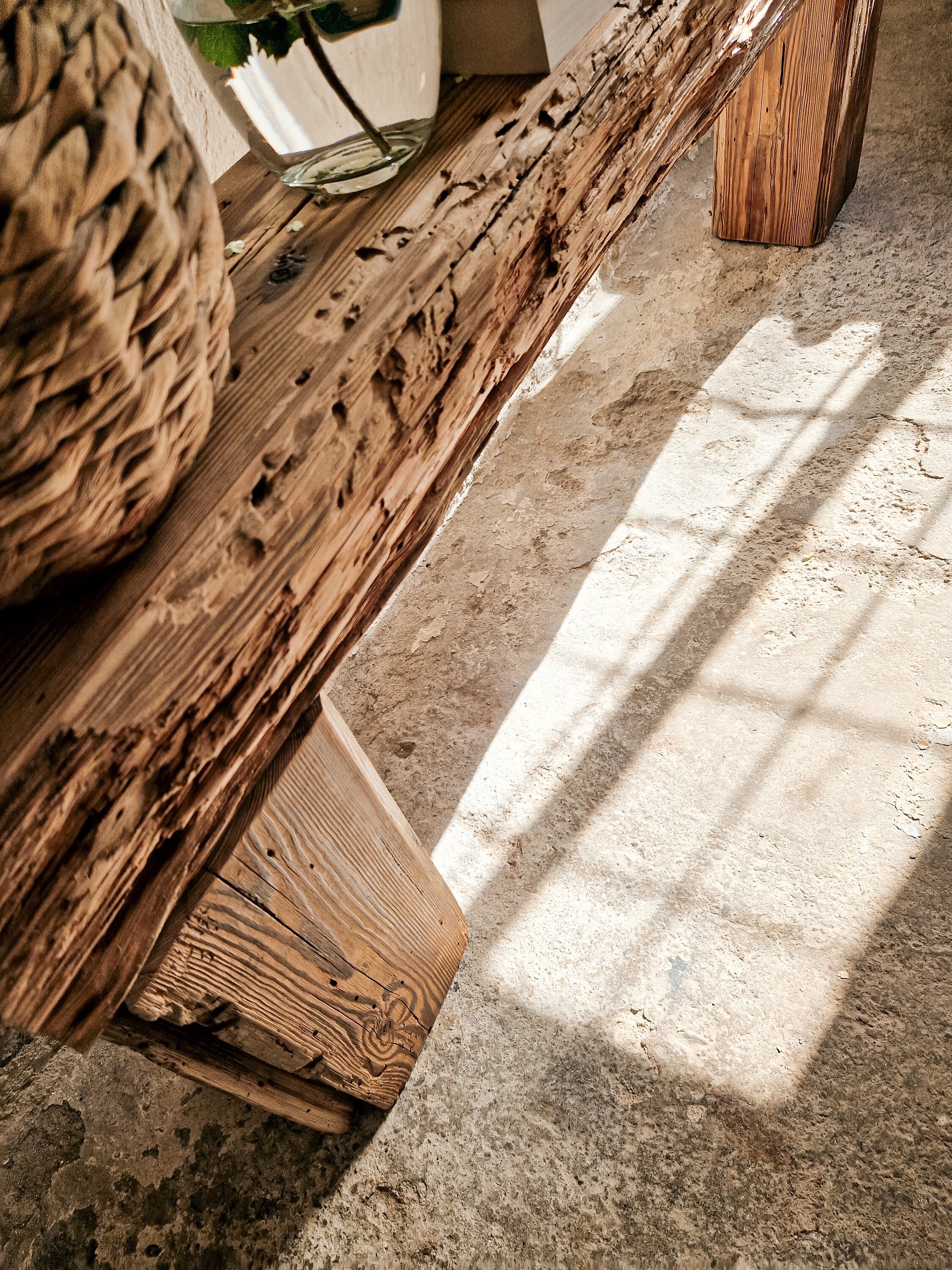 Old Beam Console Table, Wabi Sabi Furniture, Modern Rustic Console ...