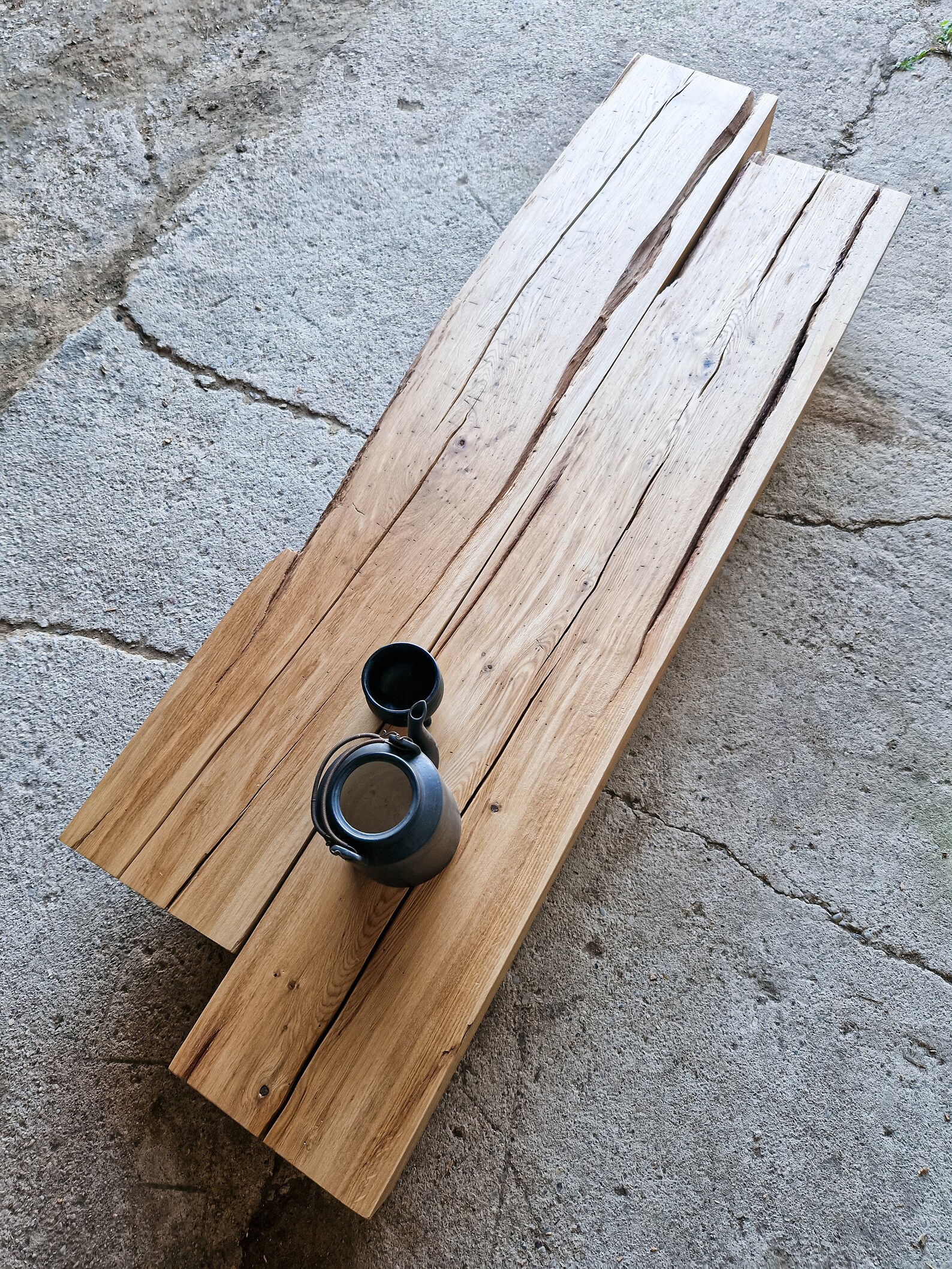 Oak Beam Wabi Sabi Coffee Table Wood Block Japanese - Etsy