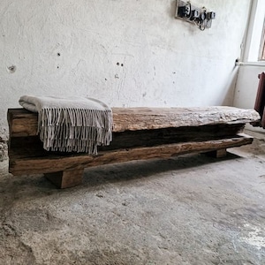 Wabi Sabi Beam Bench, Distressed Furniture, Rustic Bench, Wood Slab ...