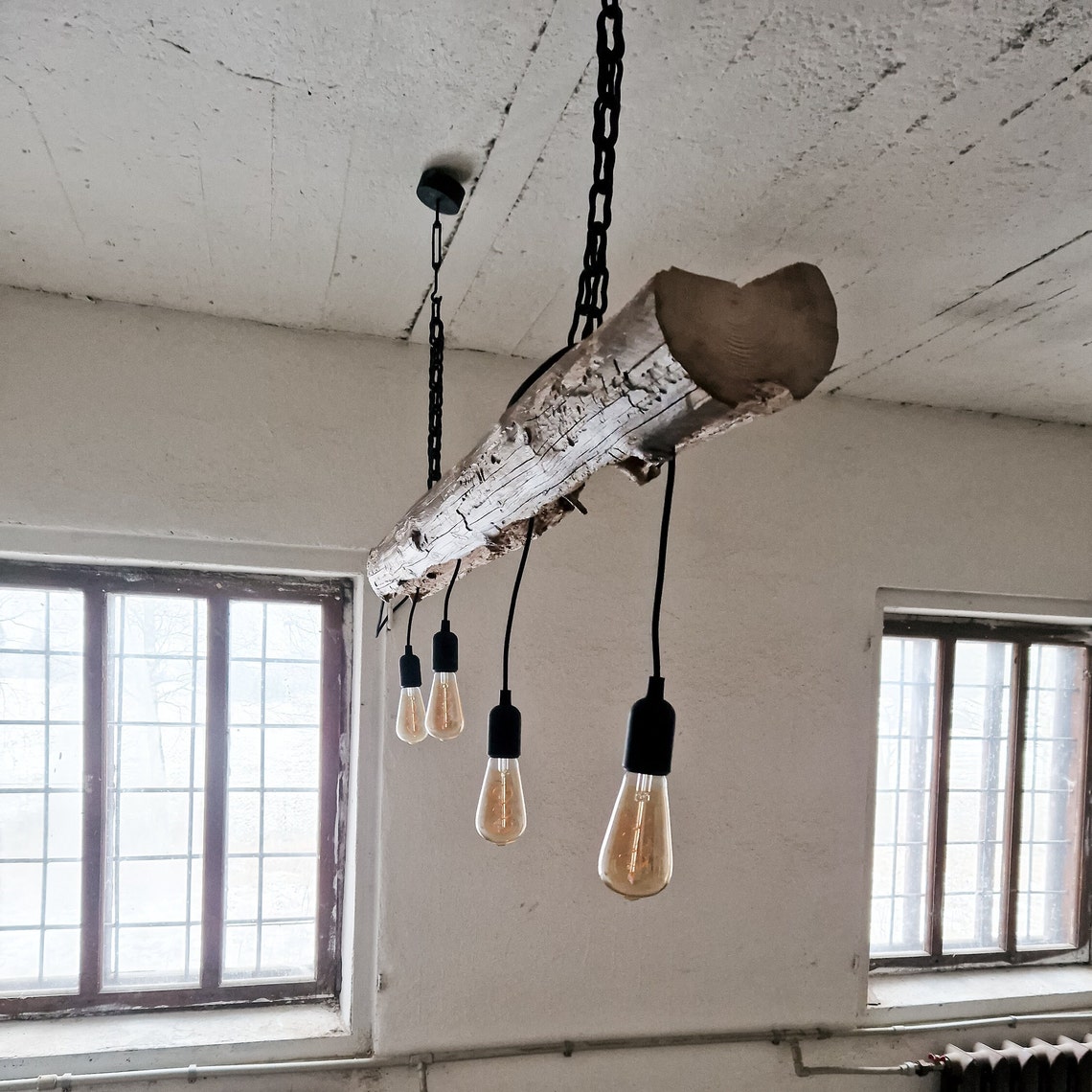 Reclaimed Wood Hanging Lamp Unique Wood Beam Pendant Lights - Etsy